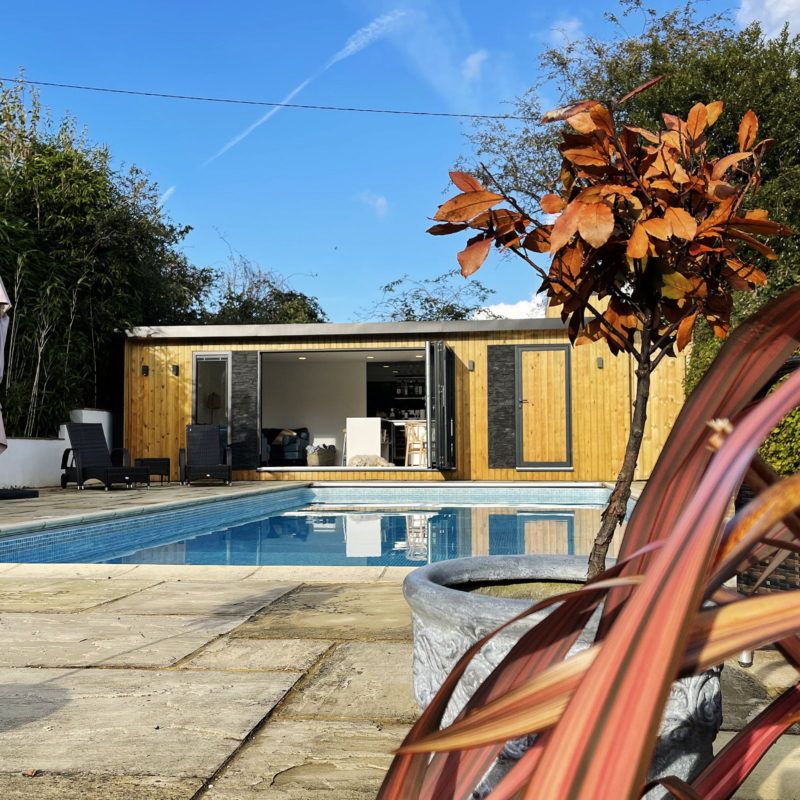 A Stunning Pool House In The Garden - Custom Bar And More